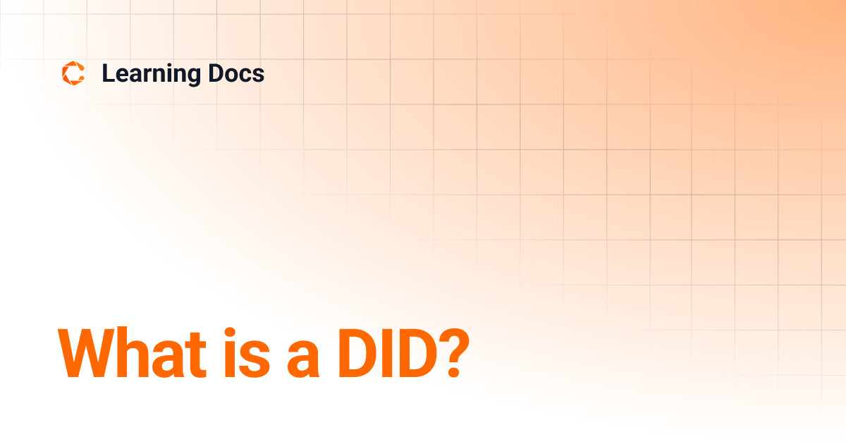 What is a DID? | Learning Docs