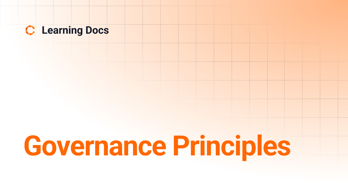 Governance Principles | Learning Docs